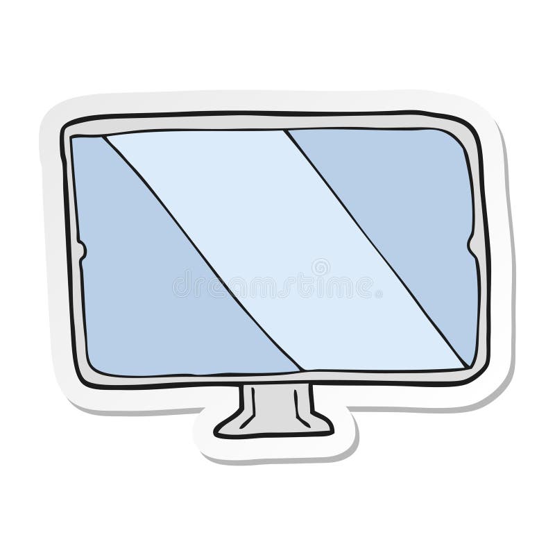 Sticker of a Cartoon Screen Stock Vector - Illustration of sign ...