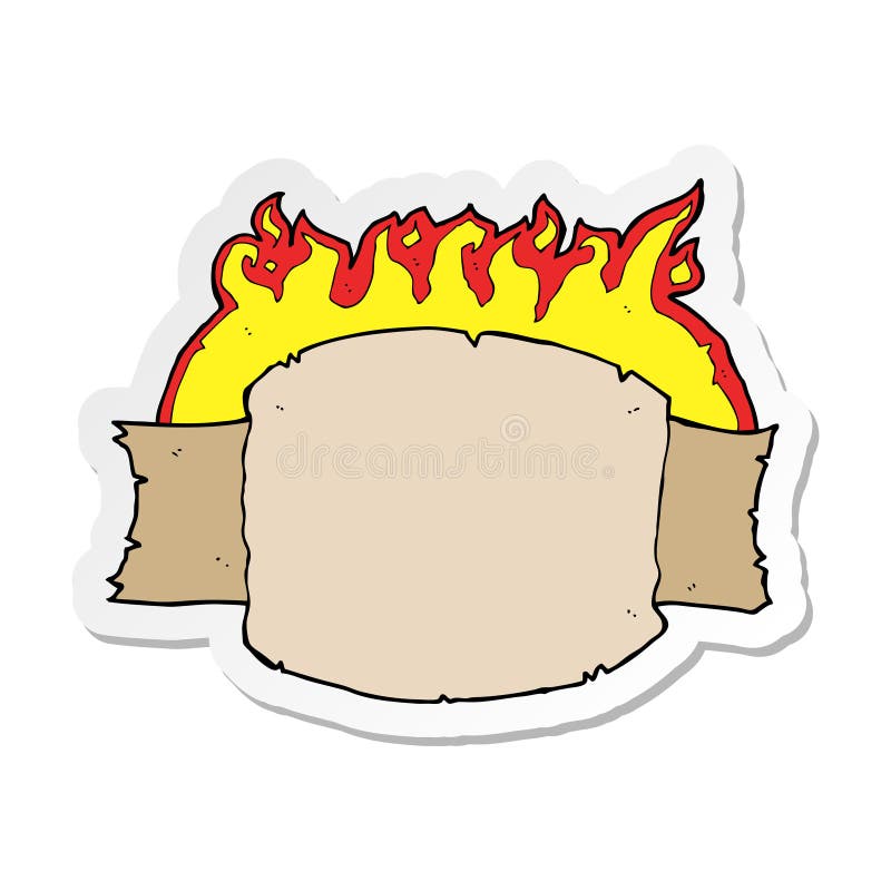 Sticker of a Cartoon Scroll Banner Stock Vector - Illustration of ...