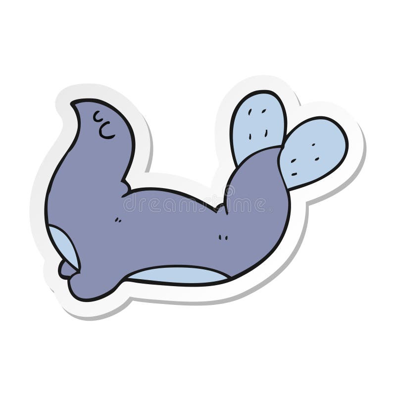 Sticker of a cartoon seal stock vector. Illustration of drawing - 150416035