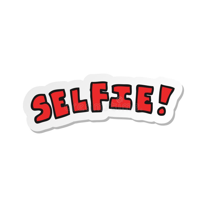 Sticker of a Cartoon Selfie Symbol Stock Vector - Illustration of cute ...