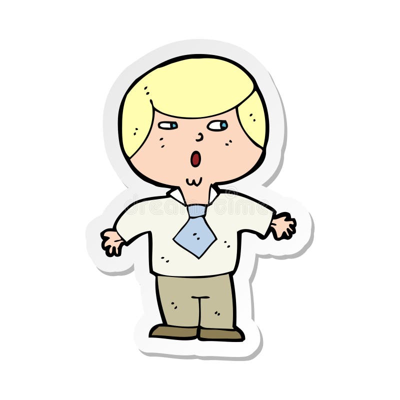 Sticker of a Cartoon Shocked Boy Stock Vector - Illustration of clip ...