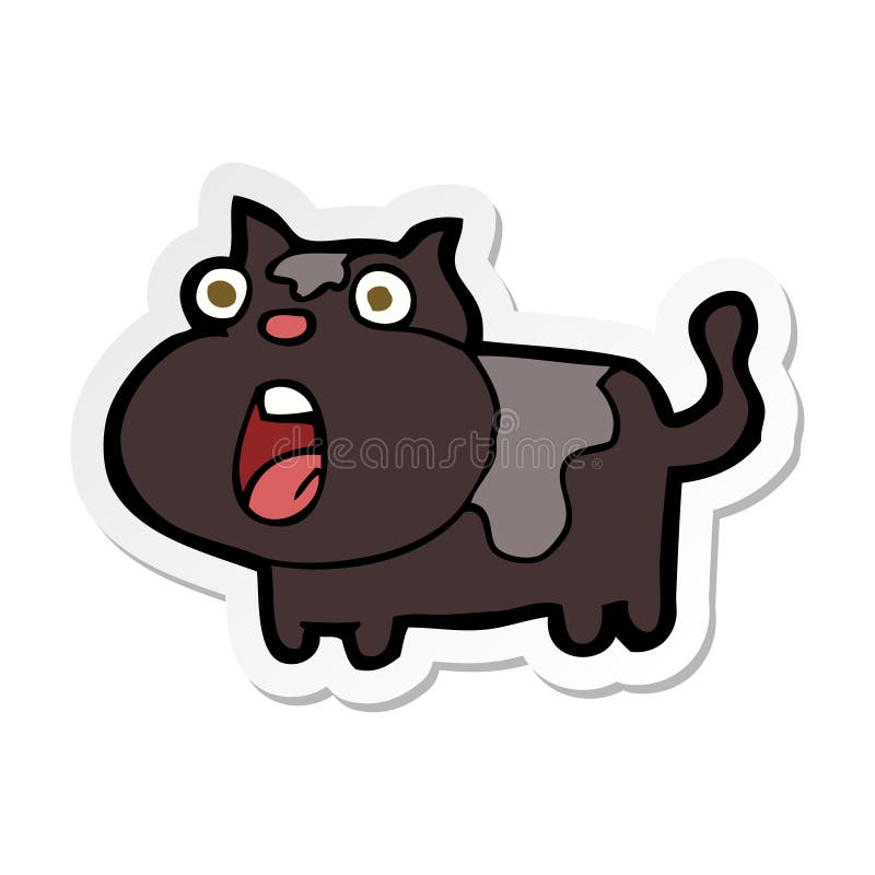 Sticker of a Cartoon Shocked Cat Stock Vector - Illustration of shocked ...