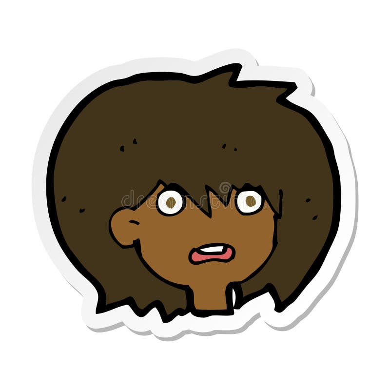 Sticker of a Cartoon Shocked Expression Stock Vector - Illustration of ...