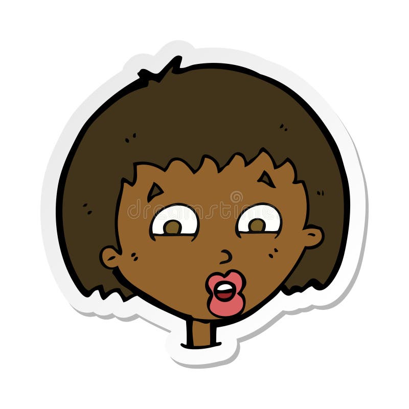 Sticker of a Cartoon Shocked Expression Stock Vector - Illustration of ...