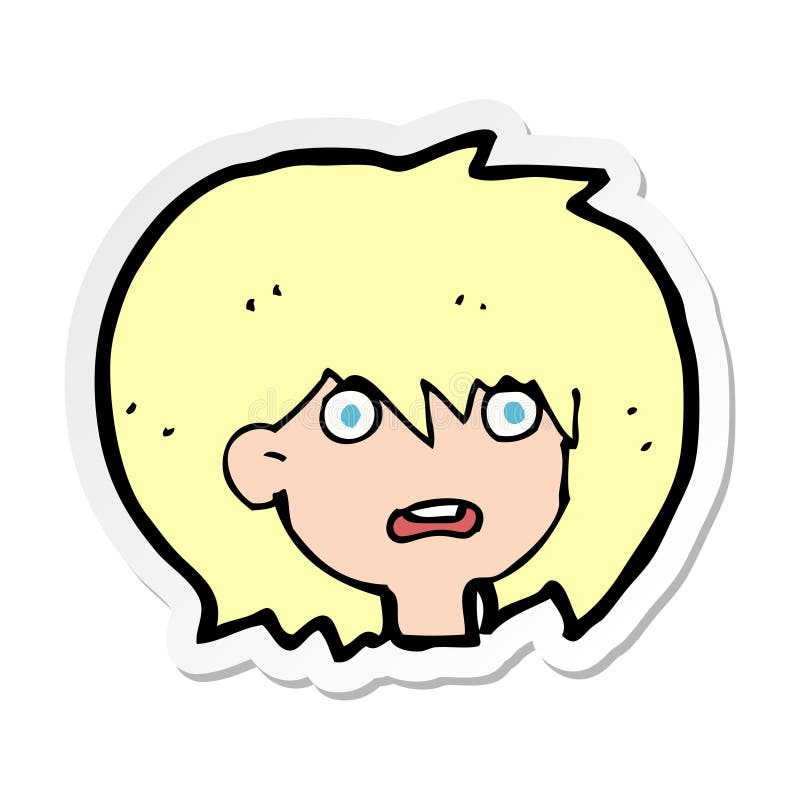 Sticker of a Cartoon Shocked Expression Stock Vector - Illustration of ...