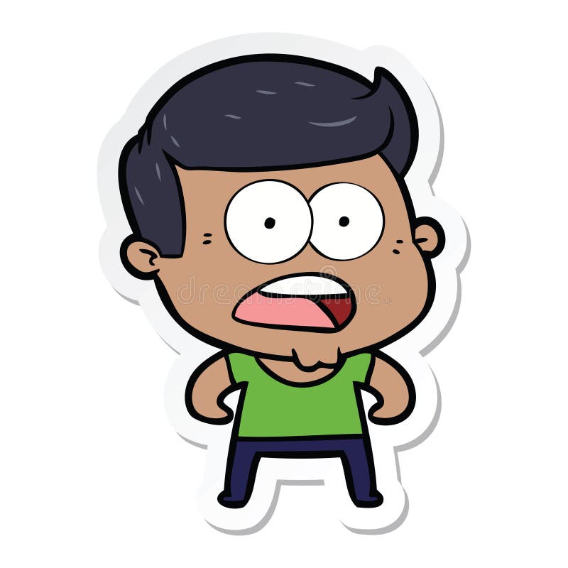 Sticker of a Cartoon Shocked Man Stock Vector - Illustration of male ...