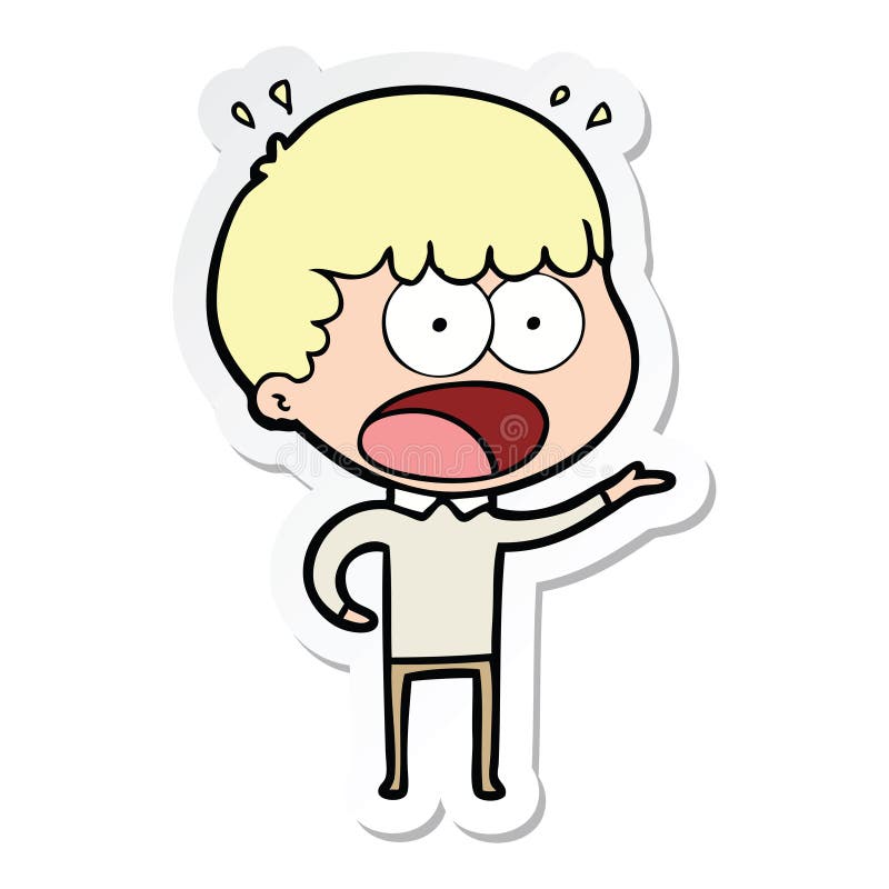 Sticker of a Cartoon Shocked Man Stock Vector - Illustration of cartoon ...