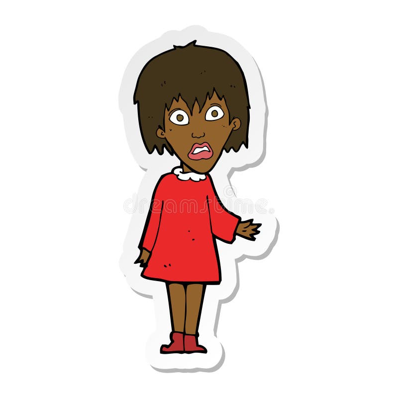 Sticker Woman Female Girl Shocked Incomprehensible Surprised Aghast ...