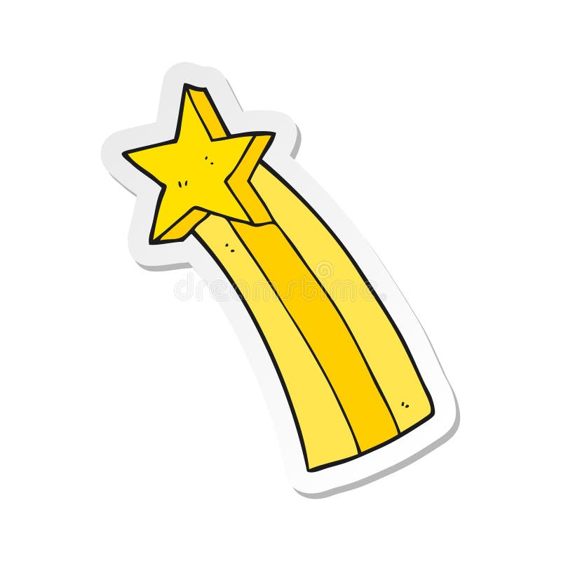 Sticker of a Cartoon Shooting Star Stock Vector - Illustration of hand ...