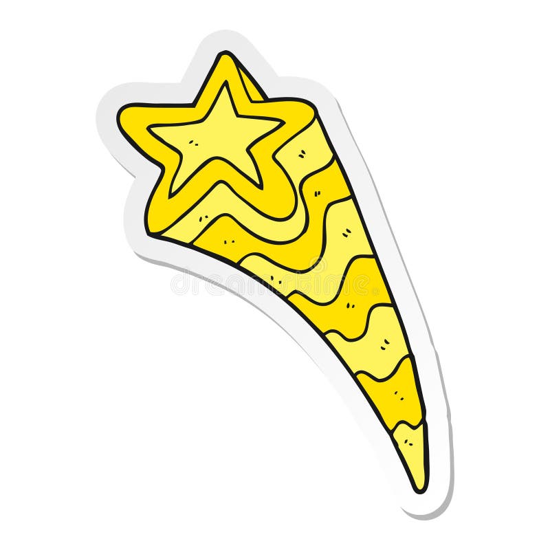 Sticker of a Cartoon Shooting Star Stock Vector - Illustration of funny ...