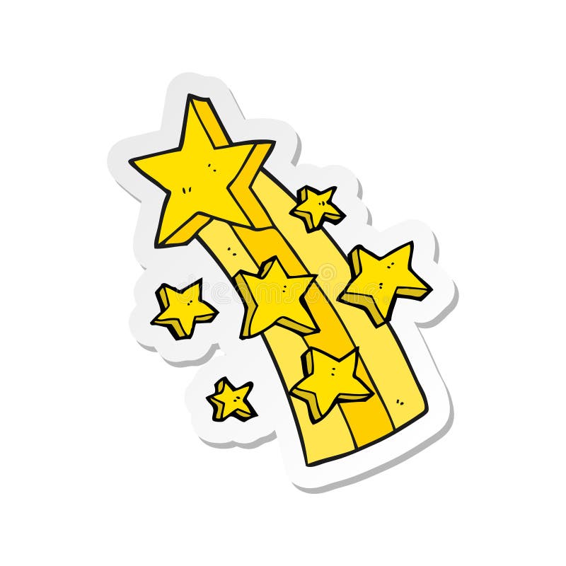 Sticker of a Cartoon Shooting Star Stock Vector - Illustration of drawn ...