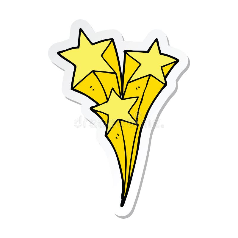 Sticker of a Cartoon Shooting Stars Stock Vector - Illustration of ...