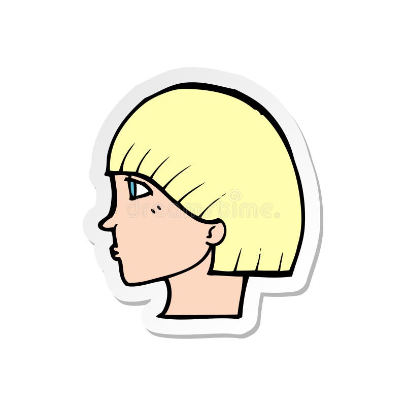 Sticker of a Cartoon Side Profile Face Stock Vector - Illustration of ...