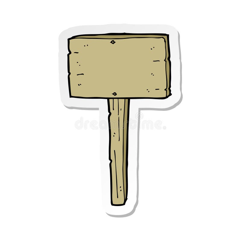 Sticker of a Cartoon Sign Post Stock Vector - Illustration of hand ...