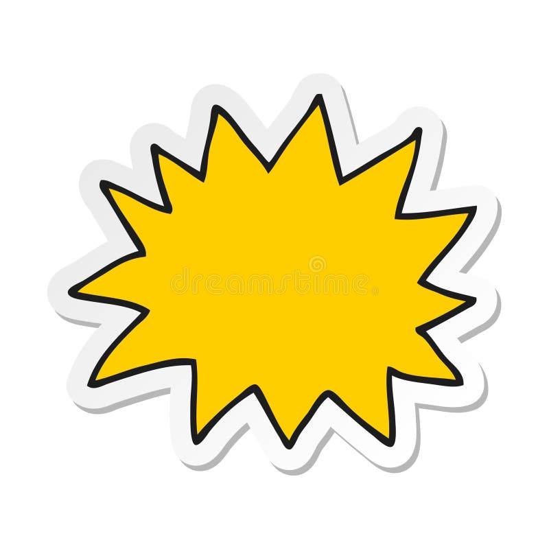 Sticker of a Cartoon Simple Explosion Symbol Stock Vector ...
