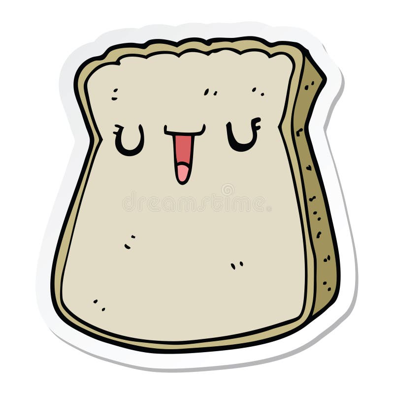 Sticker of a Cartoon Slice of Bread Stock Vector - Illustration of ...