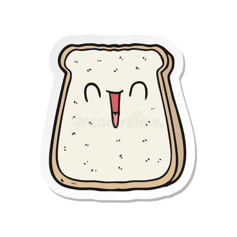 Sticker of a Cartoon Slice of Bread Stock Vector - Illustration of ...