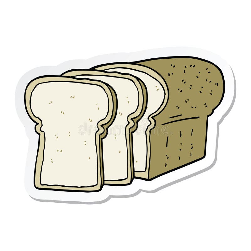 Sticker of a Cartoon Sliced Bread Stock Vector - Illustration of ...