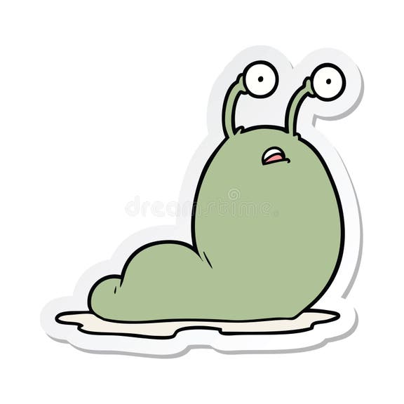 Sticker of a cartoon slug stock vector. Illustration of quirky - 150440506
