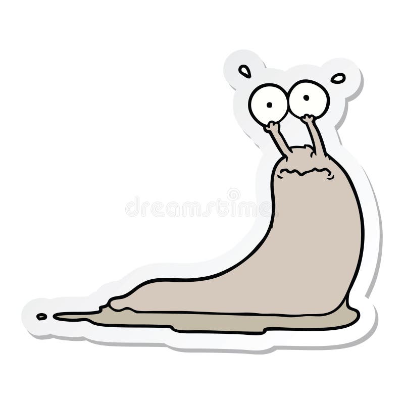 Sticker of a cartoon slug stock vector. Illustration of cute - 149265007