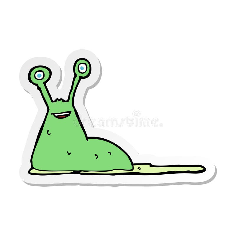 Sticker of a cartoon slug stock vector. Illustration of slimy - 149272609