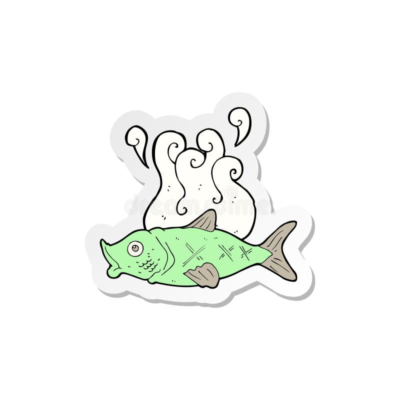 Sticker of a Cartoon Smelly Fish Stock Vector - Illustration of icon ...