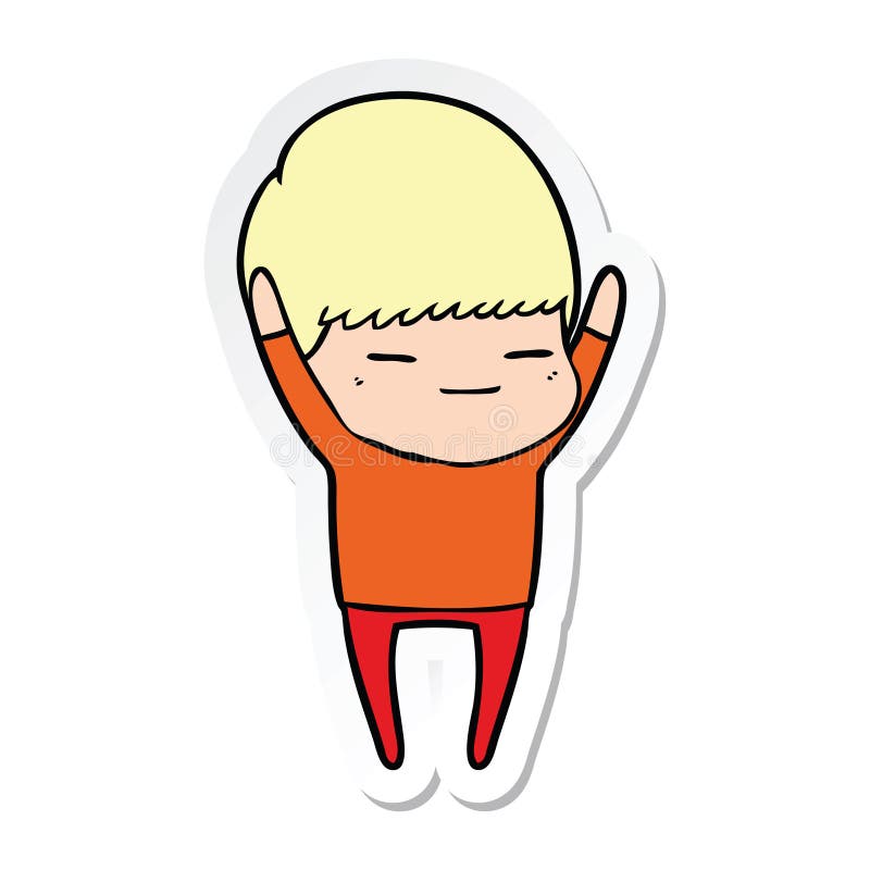 Sticker of a Cartoon Smug Boy Stock Vector - Illustration of decal ...