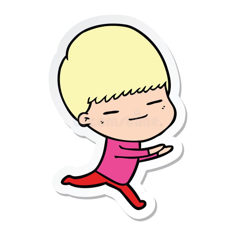 Sticker of a Cartoon Smug Boy Stock Vector - Illustration of stick ...
