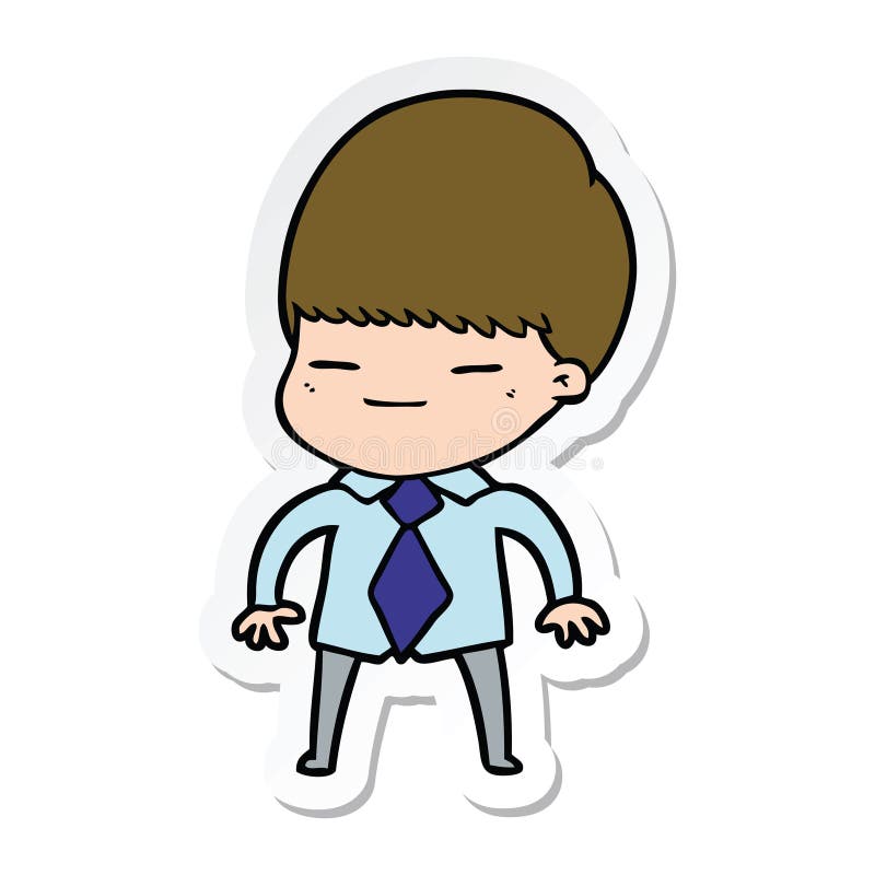Sticker of a Cartoon Smug Boy Stock Vector - Illustration of people ...