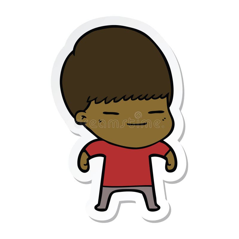 Sticker of a Cartoon Smug Boy Stock Vector - Illustration of hand ...