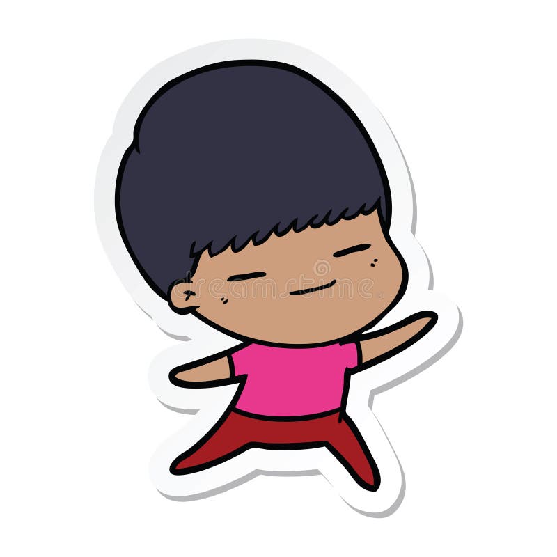 Sticker of a Cartoon Smug Boy Stock Vector - Illustration of decal ...