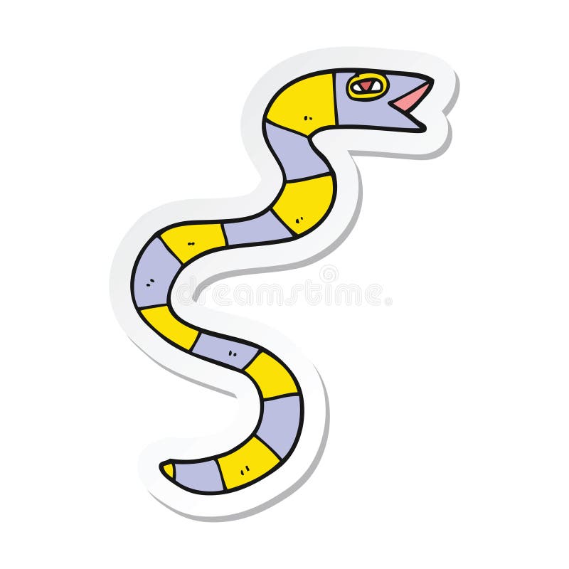 Sticker of a cartoon snake stock vector. Illustration of snake - 150403087