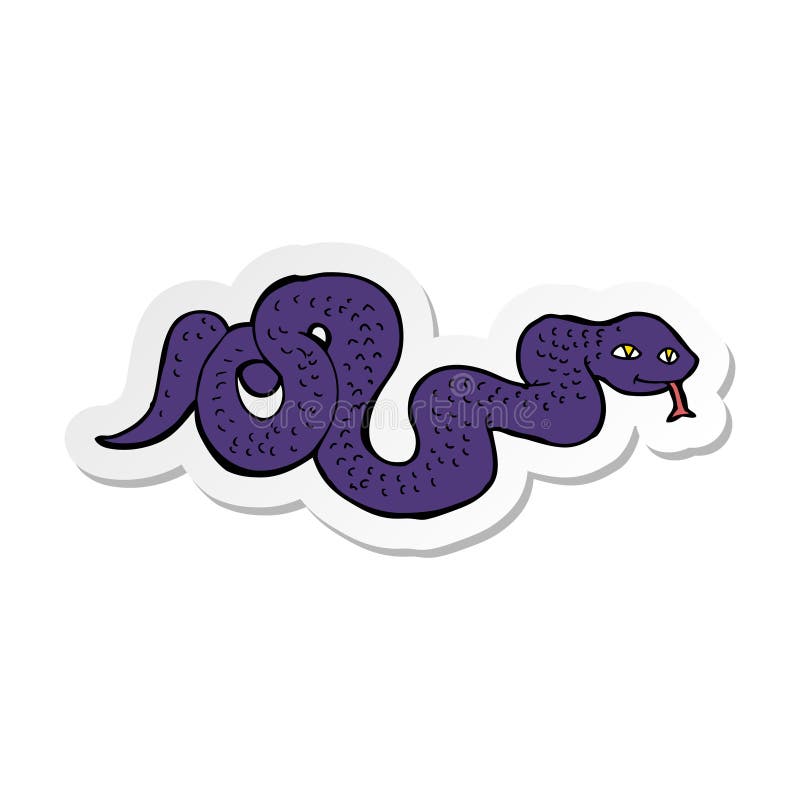 Sticker of a cartoon snake stock vector. Illustration of cartoon ...