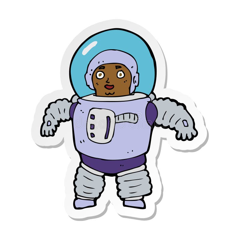 Sticker Man Male Space Astronaut Spaceman Spacesuit Suit Cartoon ...