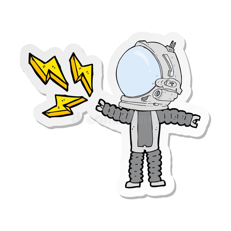 Sticker of a Cartoon Space Man Stock Vector - Illustration of sticker ...