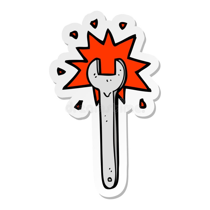 Sticker of a Cartoon Spanner Stock Vector - Illustration of wrench ...