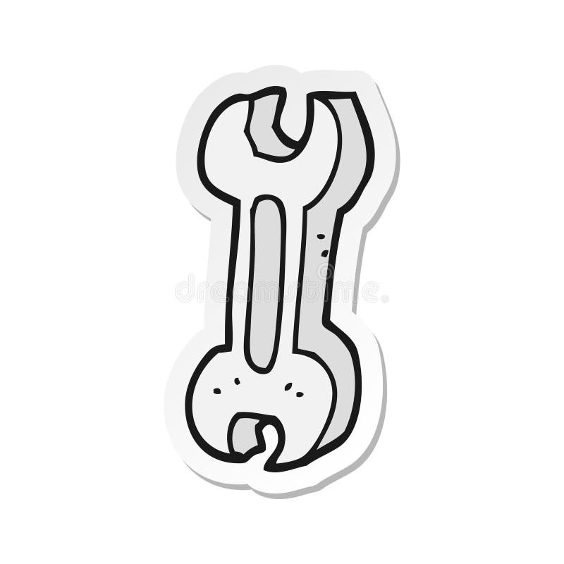 Sticker of a Cartoon Spanner Stock Vector - Illustration of tool ...