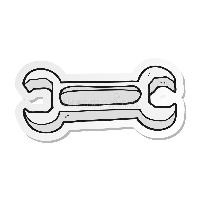 Sticker of a Cartoon Spanner Stock Vector - Illustration of funny ...