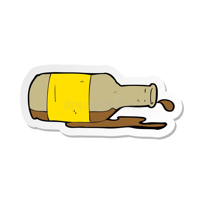 Sticker of a Cartoon Spilled Beer Stock Vector - Illustration of quirky ...