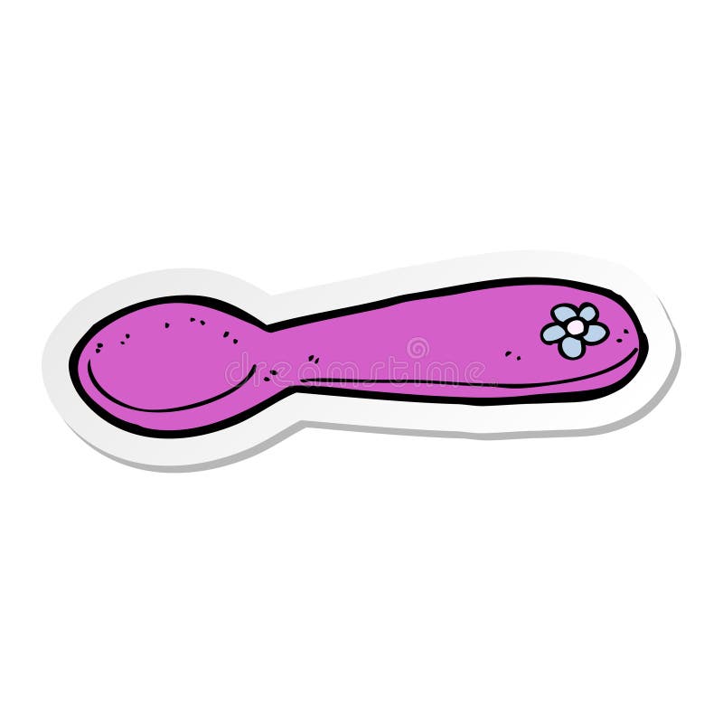 Sticker of a cartoon spoon stock vector. Illustration of drawing ...