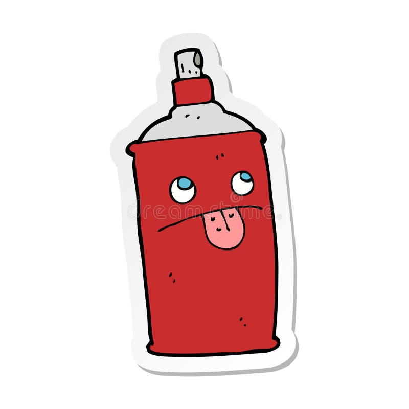 Sticker of a Cartoon Spray Can Stock Vector - Illustration of symbol ...