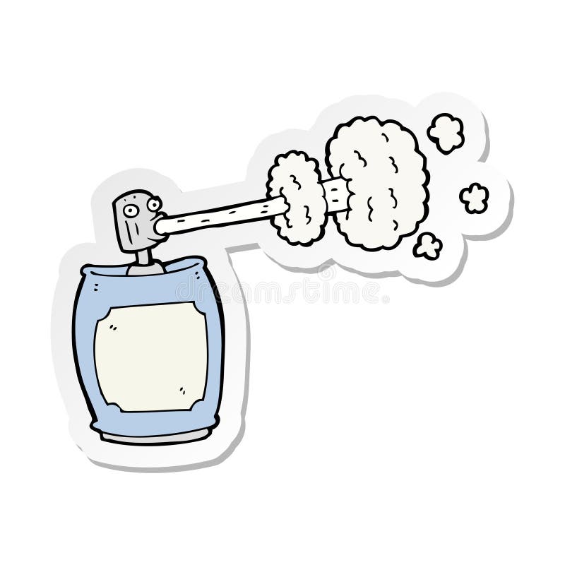 Sticker of a Cartoon Spray Can Stock Vector - Illustration of drawing ...
