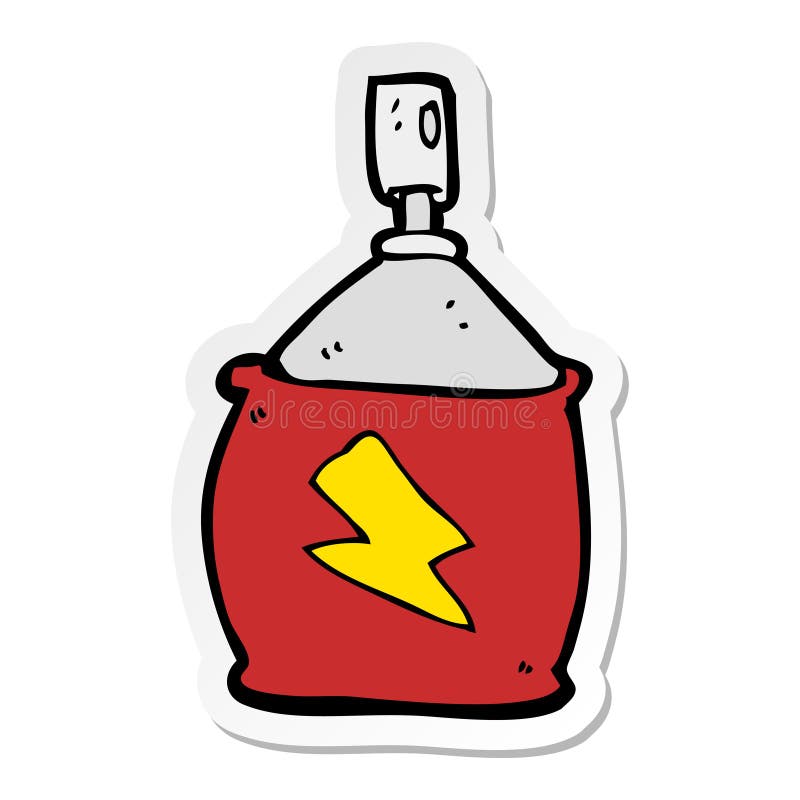 Sticker of a Cartoon Spray Can Stock Vector - Illustration of clip ...