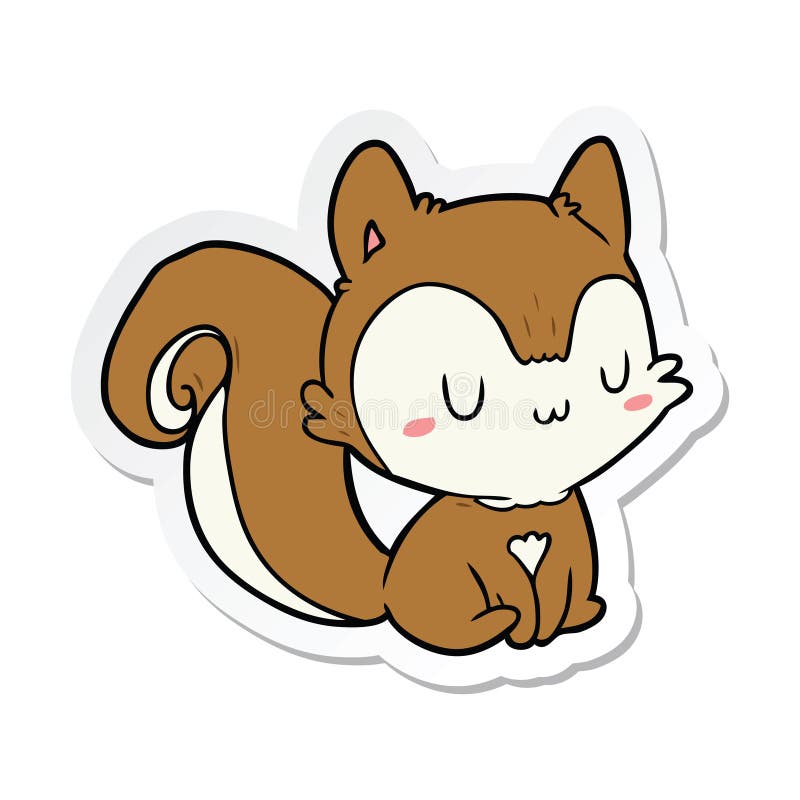 Sticker of a Cartoon Squirrel Stock Vector - Illustration of cartoon ...