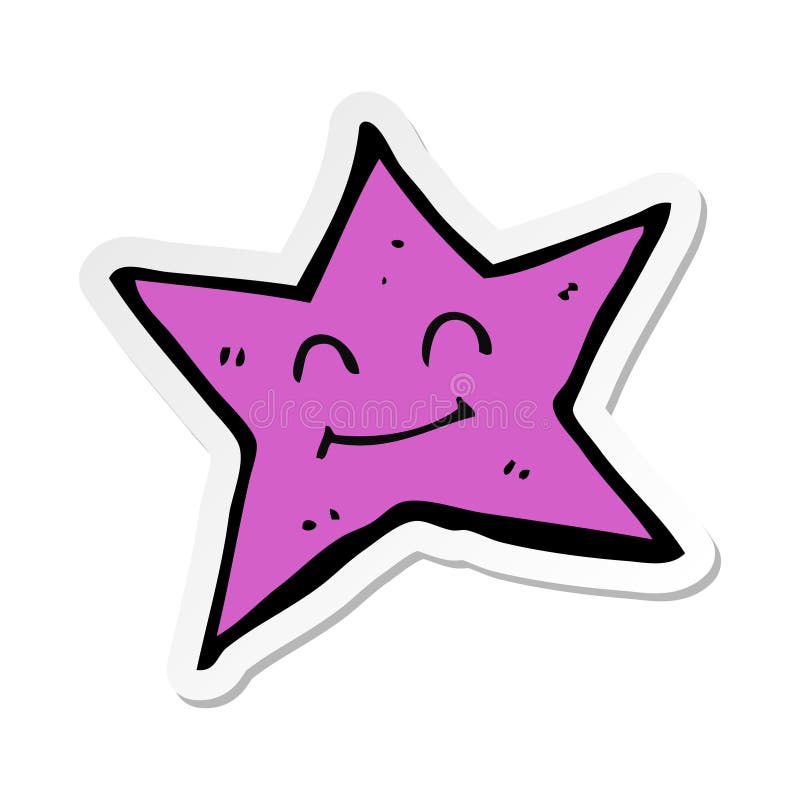 Sticker of a Cartoon Star Character Stock Vector - Illustration of ...