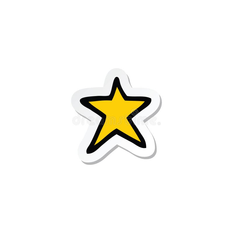 Sticker of a Cartoon Star Symbol Stock Vector - Illustration of drawing ...