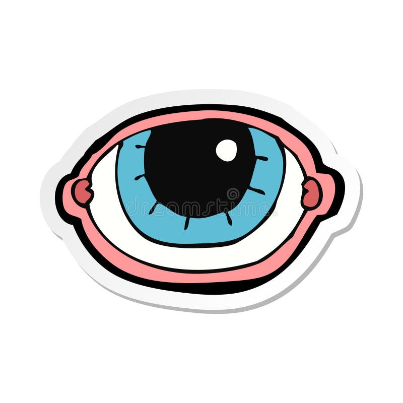 Sticker of a Cartoon Staring Eye Stock Vector - Illustration of crazy ...