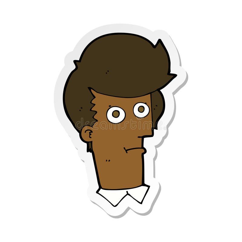 Sticker of a Cartoon Staring Face Stock Vector - Illustration of ...