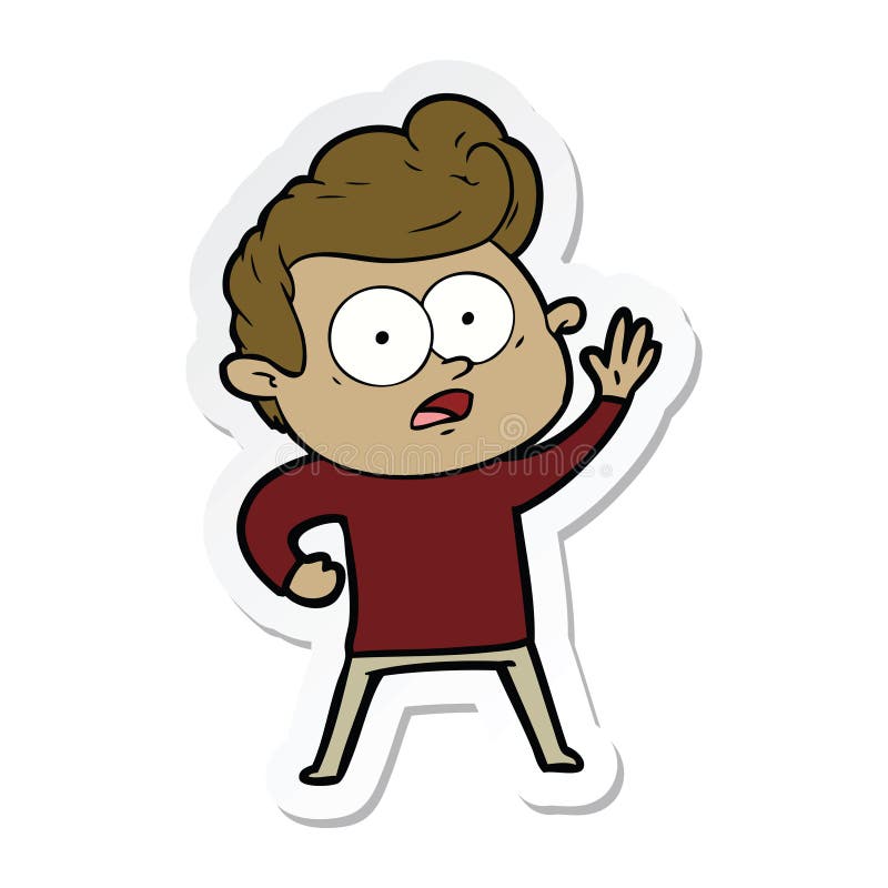 Sticker of a Cartoon Staring Man Stock Vector - Illustration of cartoon ...