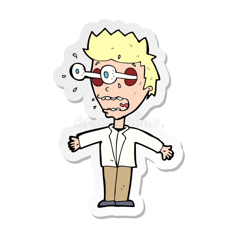 Sticker of a Cartoon Staring Man Stock Vector - Illustration of staring ...